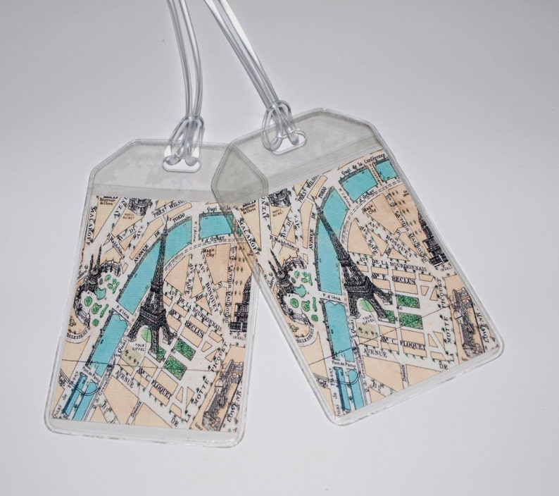 Luggage Tags - Set of Two - Paris City Map - Etsy