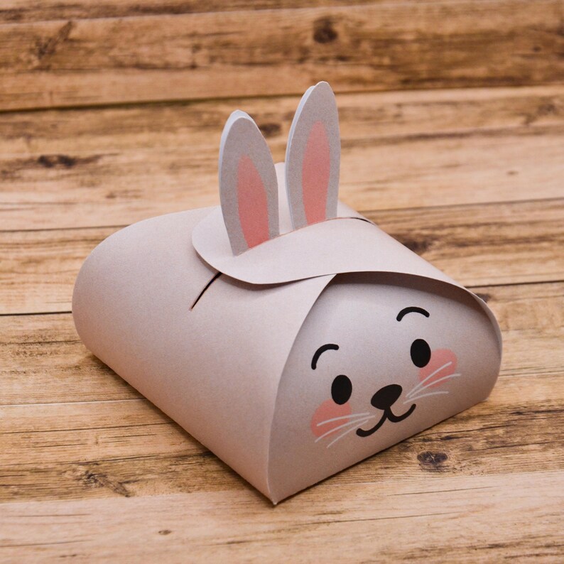 Bunny Gift Box Template Printable, Paper Easter Rabbit Bag, Printable ...