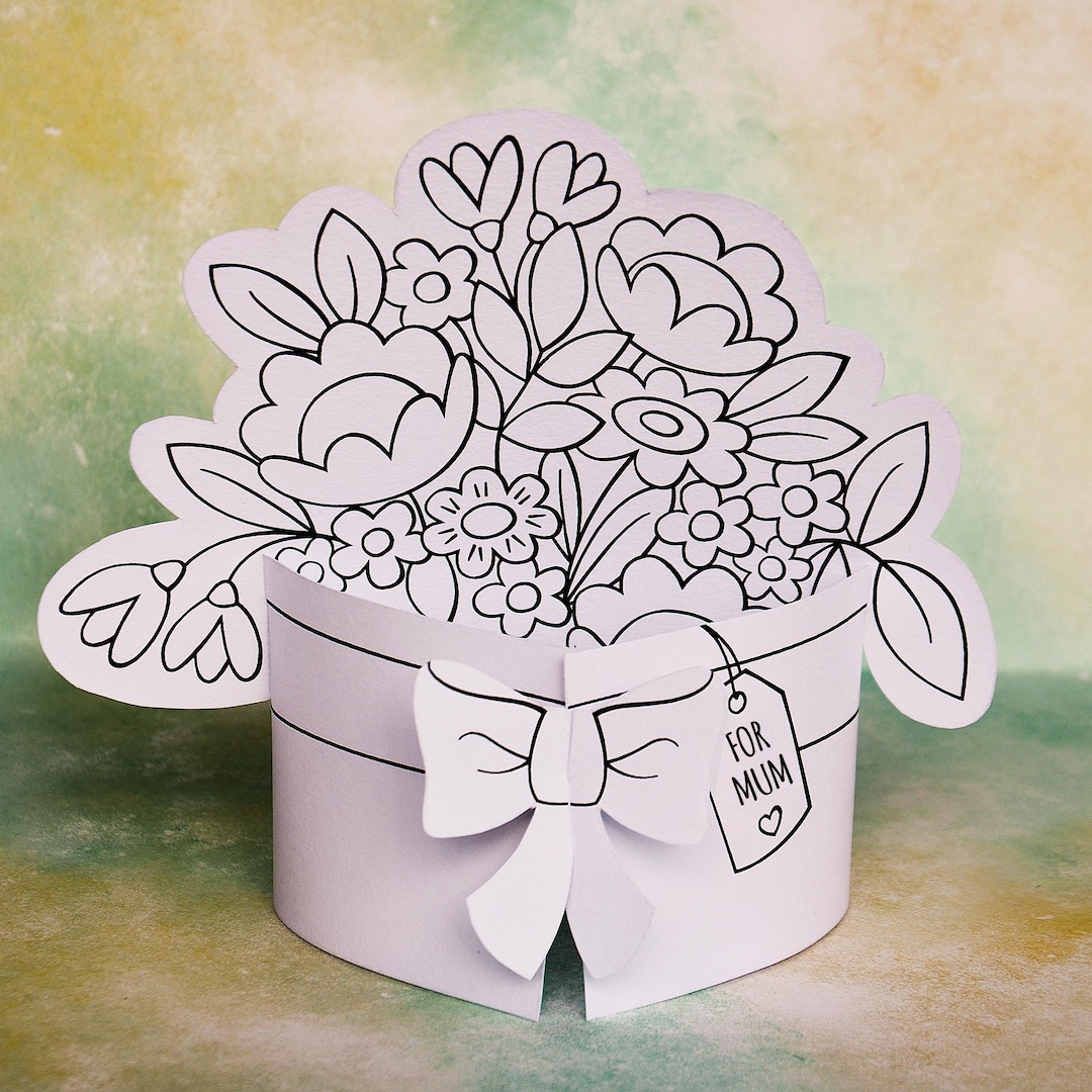 Paper Mother's Day Craft Kit, Flowers for Mum,cut Out and Coloring ...