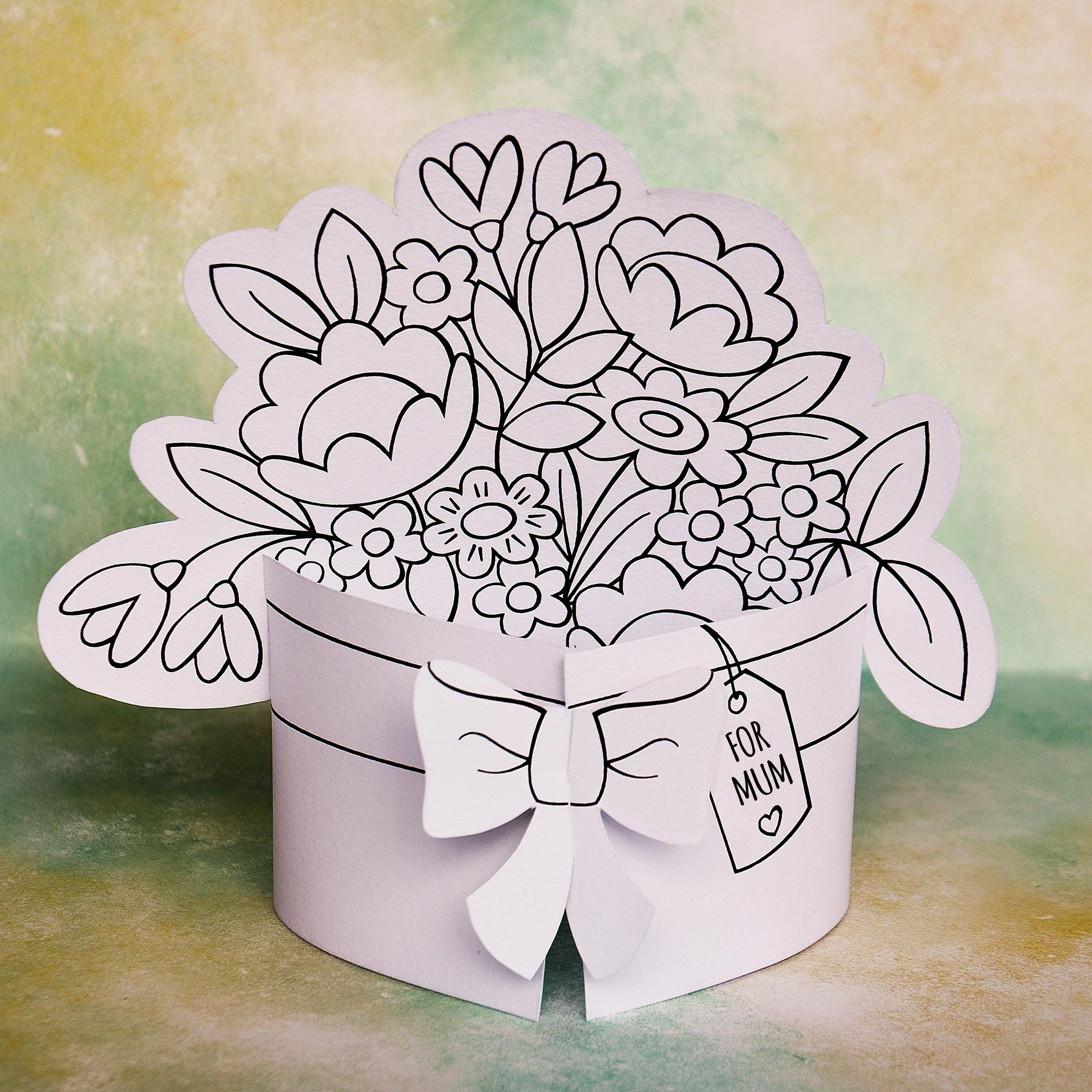 Paper Mother's Day Craft Kit, Flowers for Mum,cut Out and Coloring ...