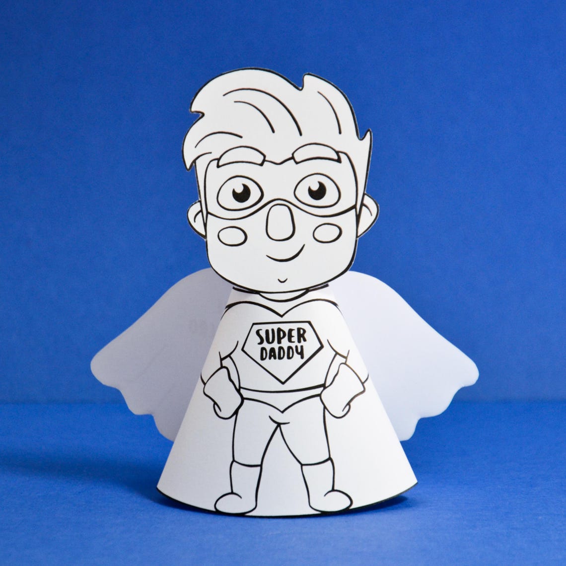 Paper Father's Day Craft Kit, Super Daddy, Cut Out and Coloring Pages ...