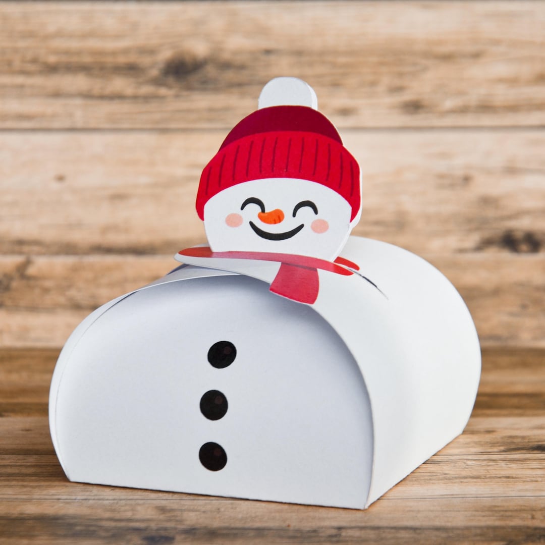 Snowman Gift Box Template Printable, Paper Christmas Bag, Printable DIY ...