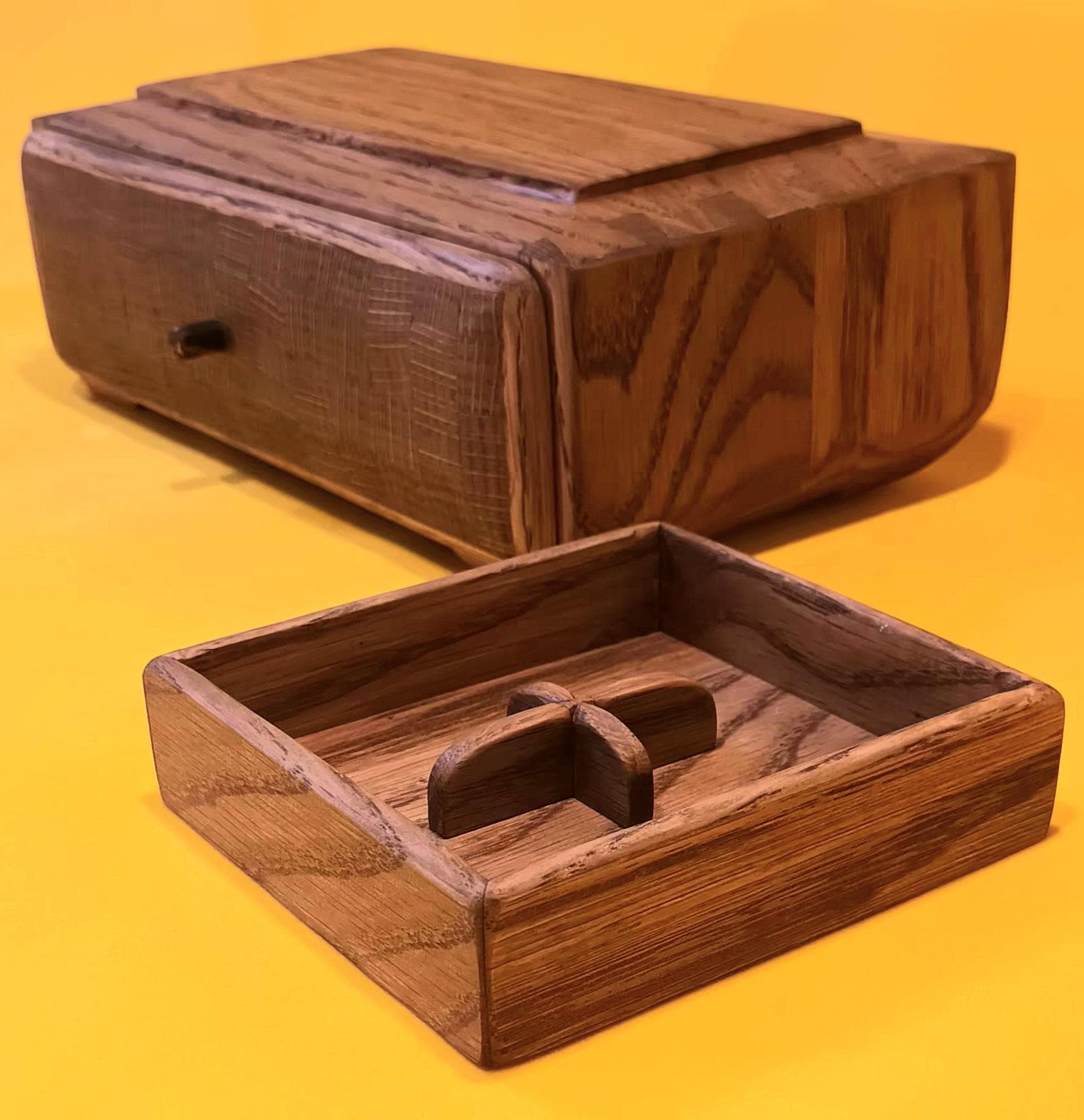 Oak Keepsake Box. A Beautifully Handcrafted, Stained Oak Box With ...