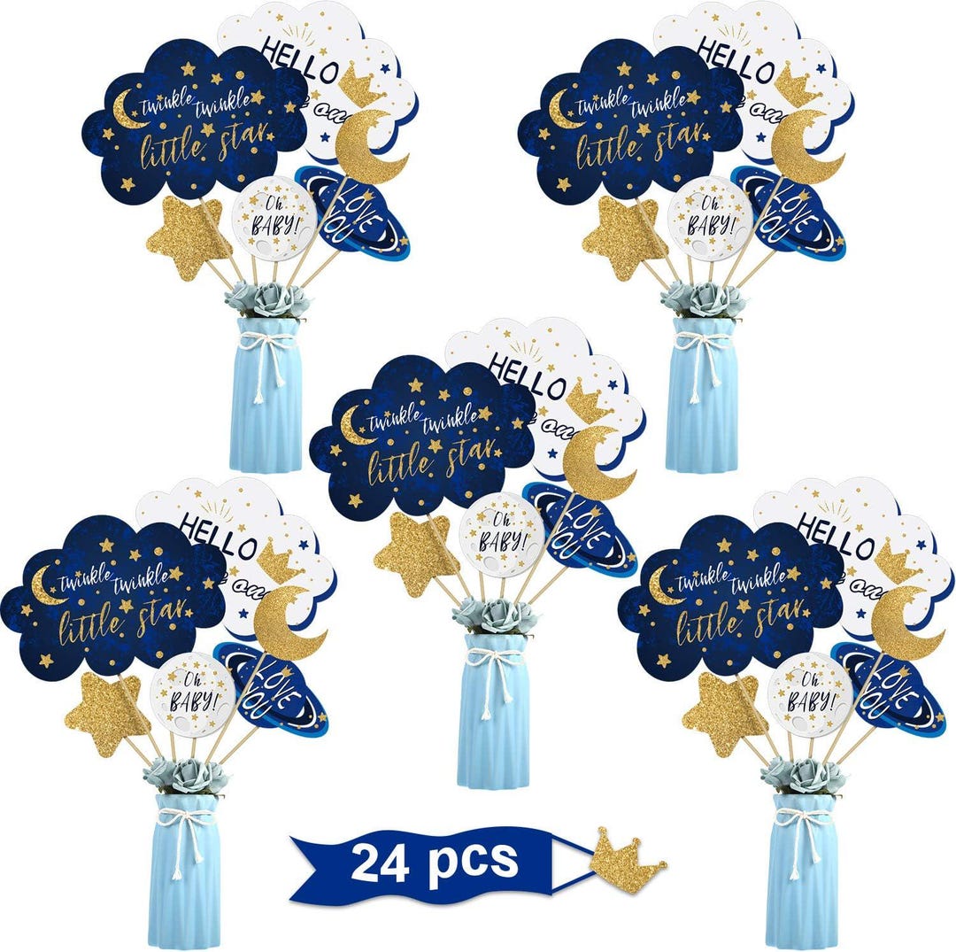 Twinkle Small Star Centerpiece Sticks for Baby Shower Star Table ...