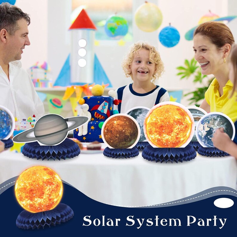 10 Pieces Space Solar System Theme Honeycomb Centerpieces Table Topper ...