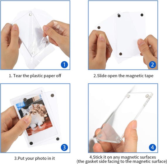 Instax Mini Magnetic Photo Frame, Acrylic 2x3 Mini Polaroid Picture ...