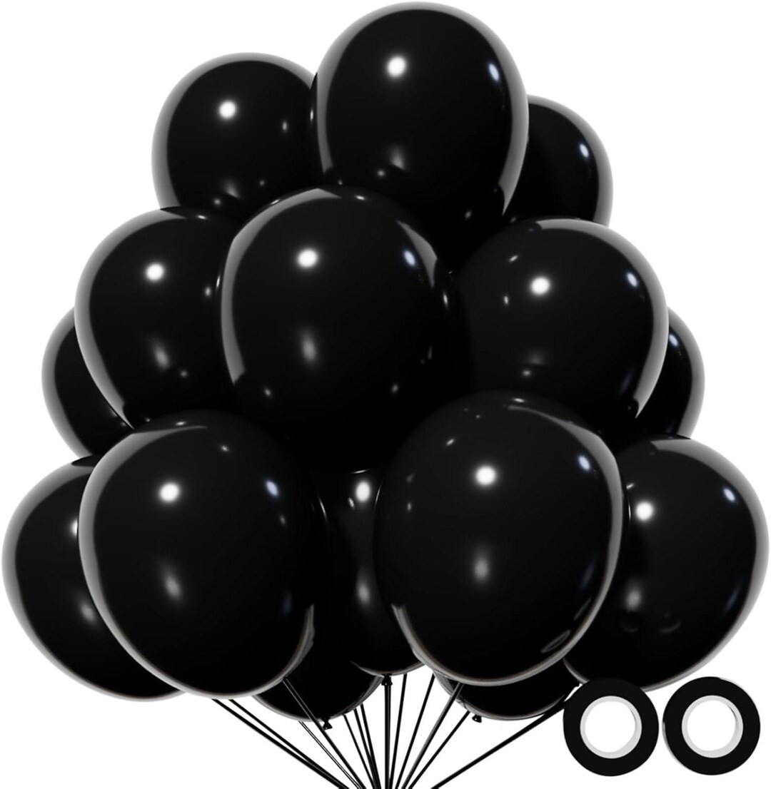 110pcs Black Balloon 12 Inch, Black Latex Balloons for Birthday Party ...