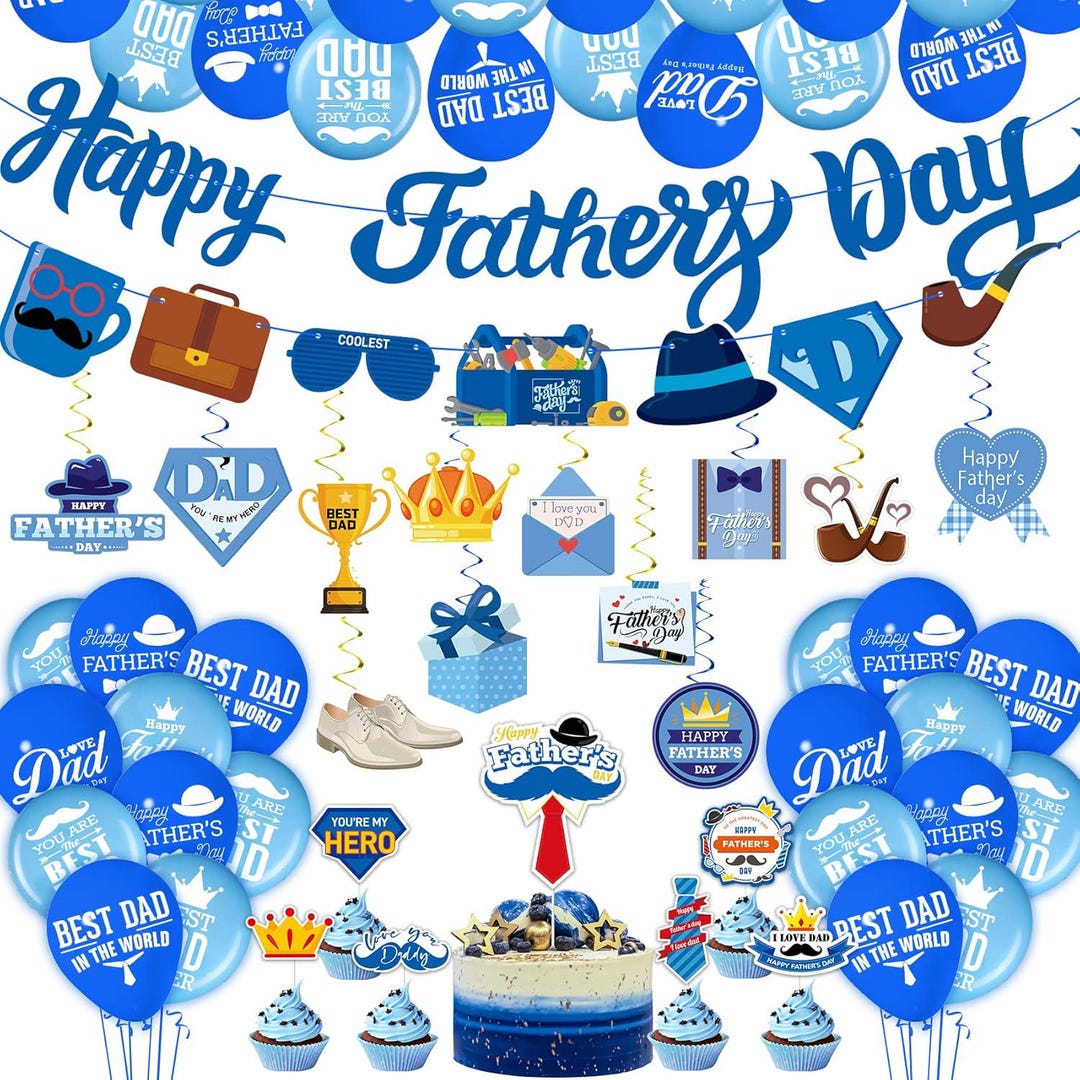 Fathers Day Decorations Happy Fathers Day Decorations With Banner Cake ...