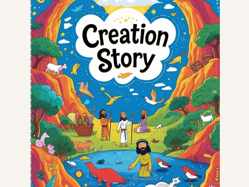 Creation Story Activity Book: Kids Bible Coloring Pages (printable PDF ...