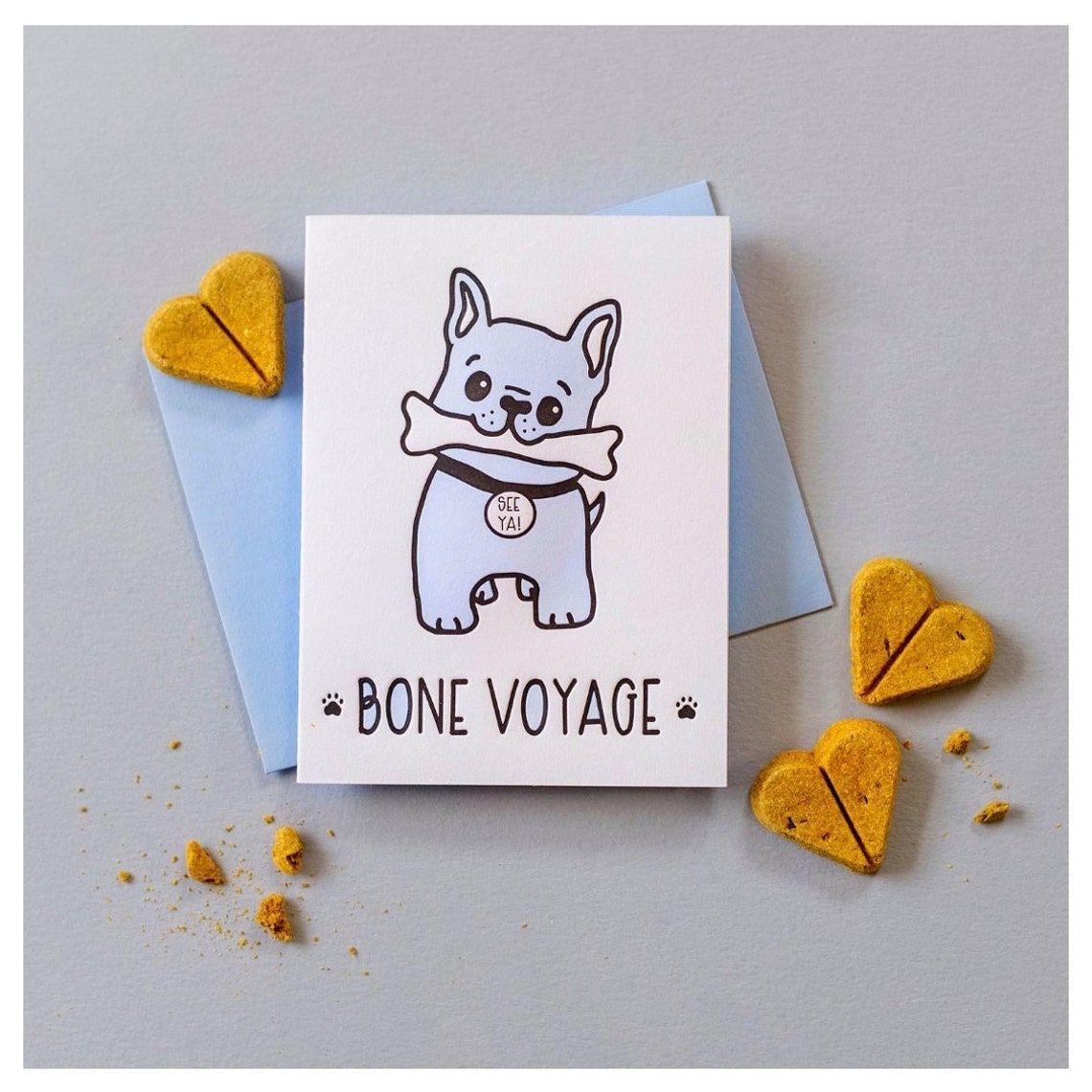 Funny Letterpress Goodbye Card - Punny Bone Voyage Card - Co-worker ...