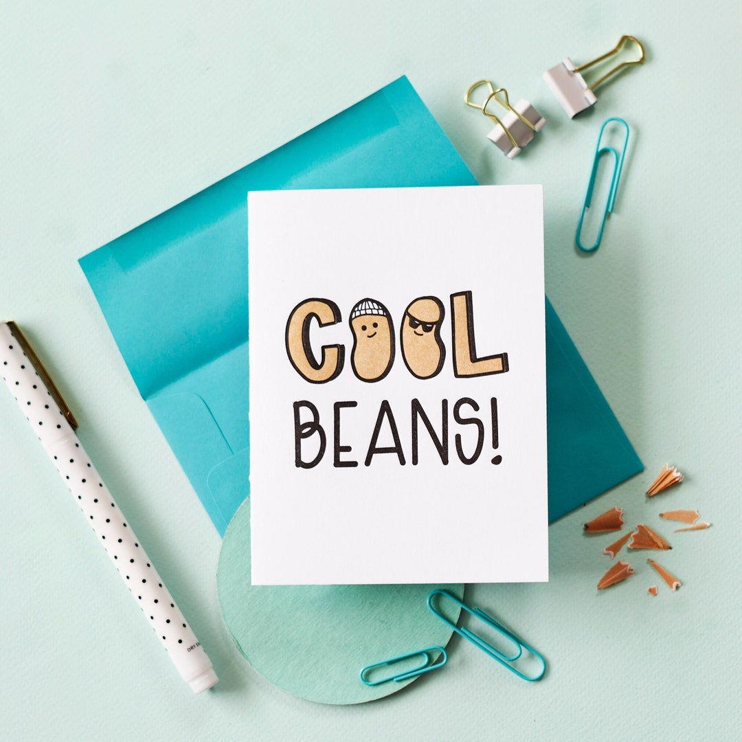Cool Beans Letterpress Card - Funny Sayings - Congratulations - Cute ...