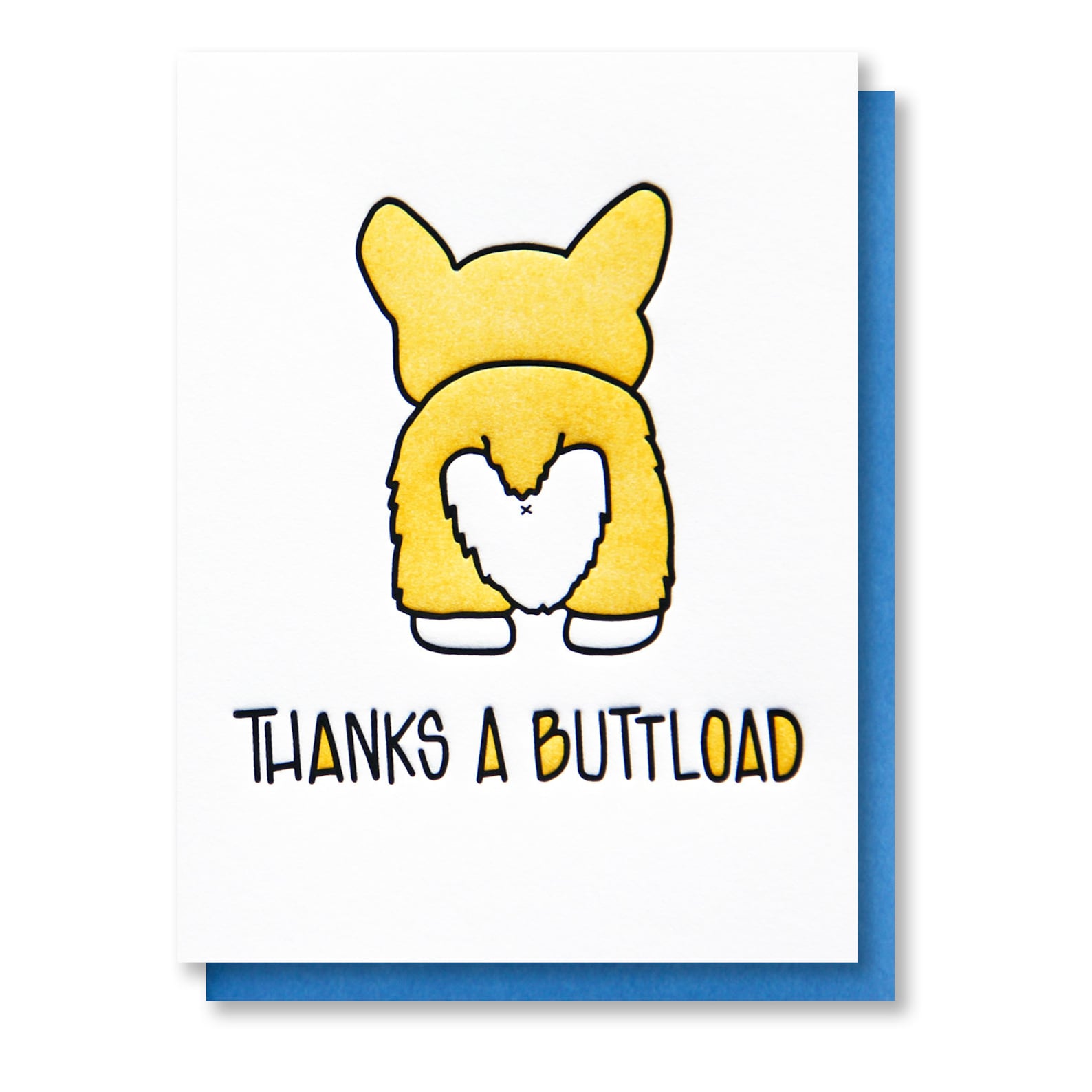 Thank You Letterpress Card Funny Corgi Card Funny Thank - Etsy