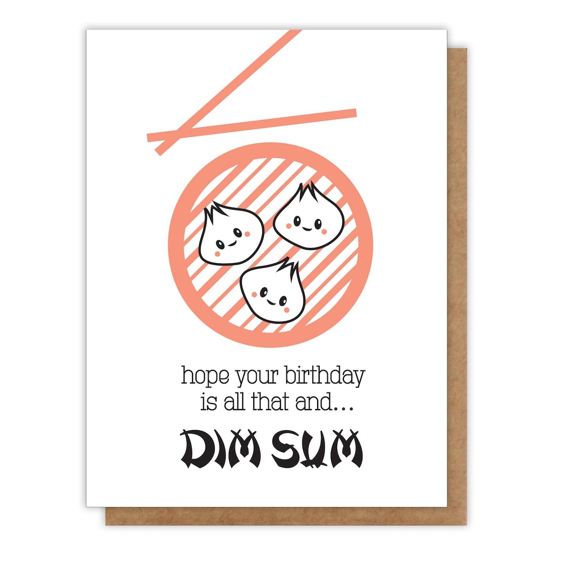 Dim Sum Letterpress - Funny Birthday Card - Foodie Pun - Punny Best ...