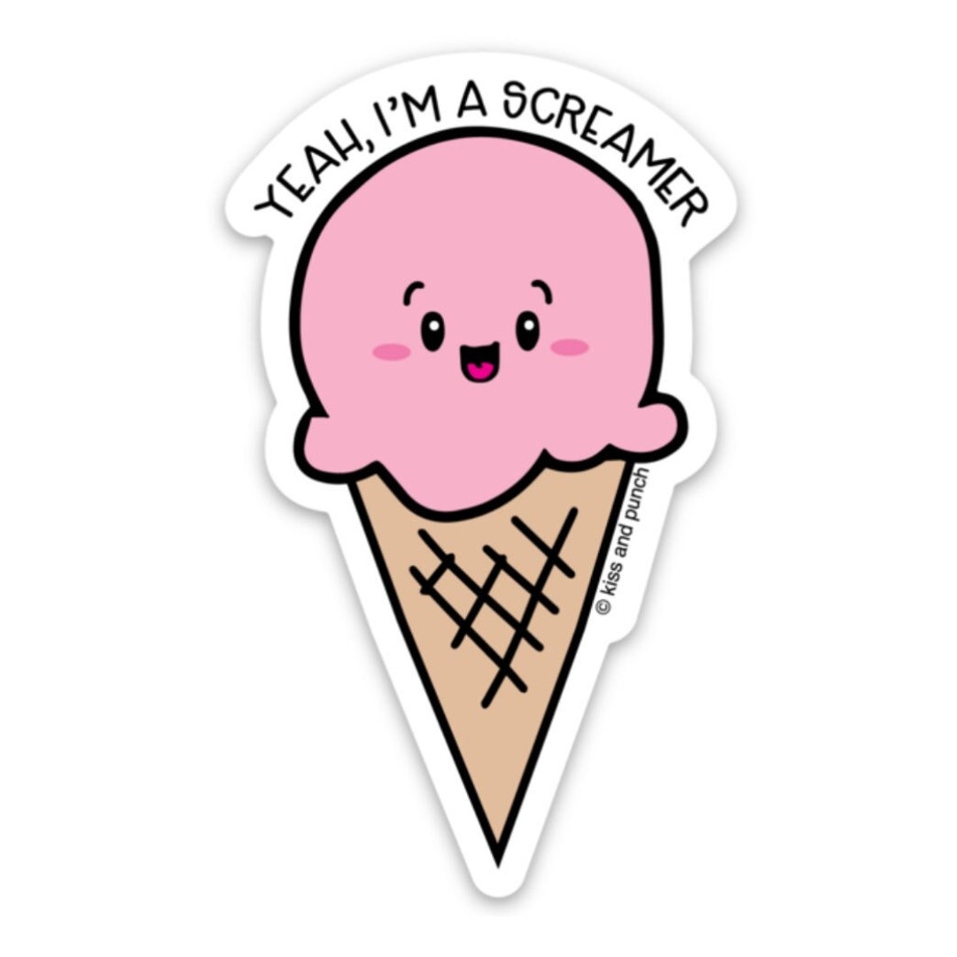 SALE - Inappropriate Funny Ice Cream Sticker - Yeah I'm A Screamer ...