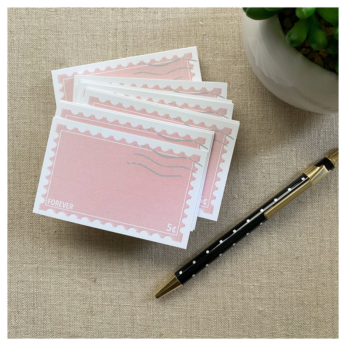 60 Pink Stamp Minis™ - Flat Notecard Set - Tiny Love Notes - Mini Card ...