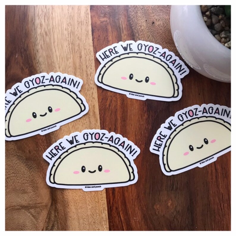 Cute Gyoza Sticker Dumpling Matte Vinyl Sticker Water - Etsy