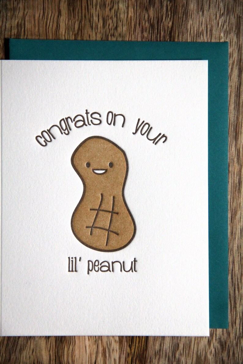 Funny Baby Letterpress Card Lil Peanut Pregnancy Baby - Etsy