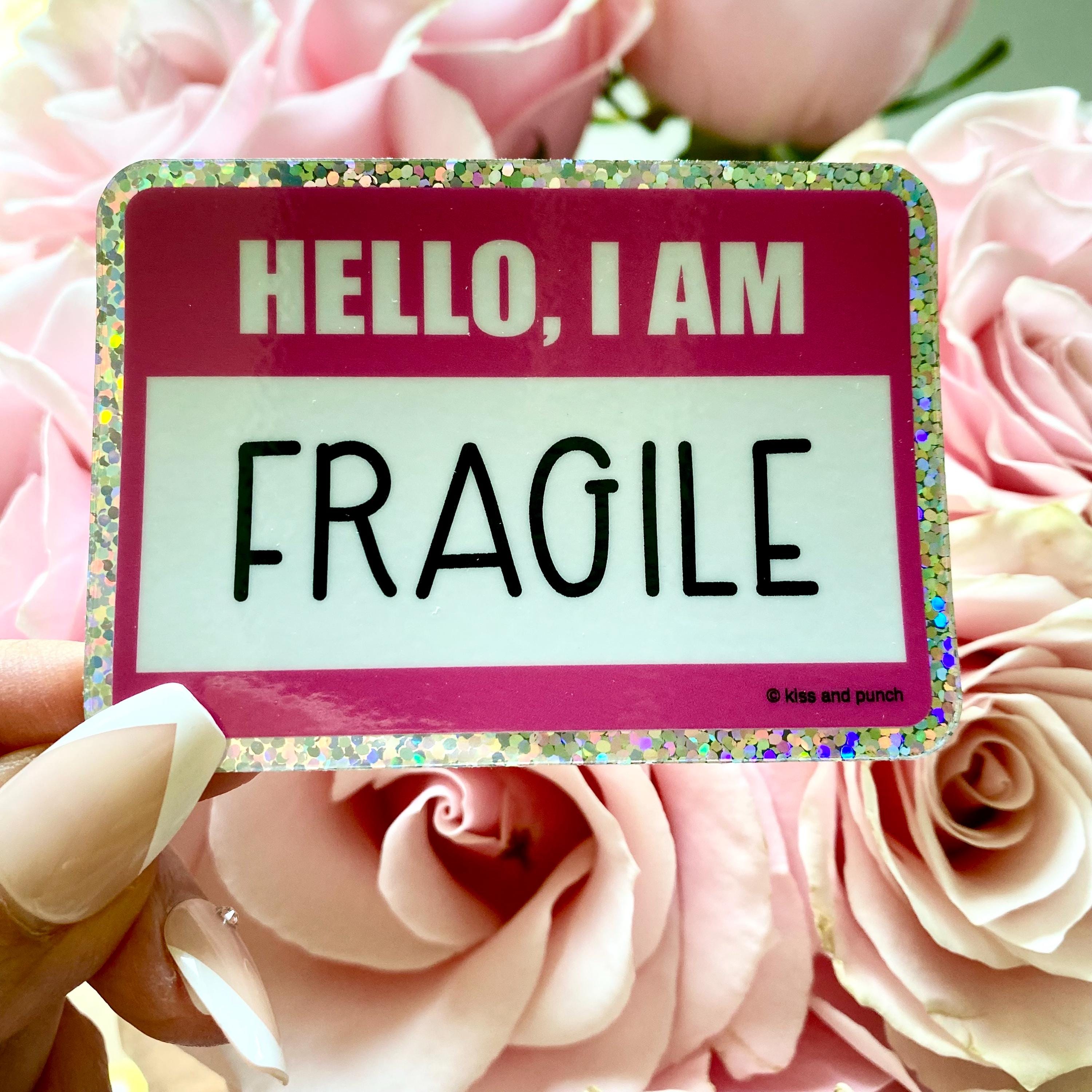 Funny Name Tag Glitter Sticker - Cute Emo Introvert Decal - I Am ...