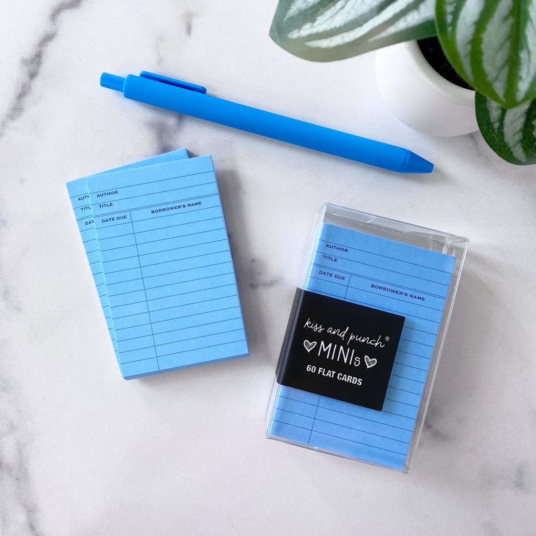 Mini Notecard Set of 60 - Tiny Library Blank Flat Cards - Love or Lunch ...