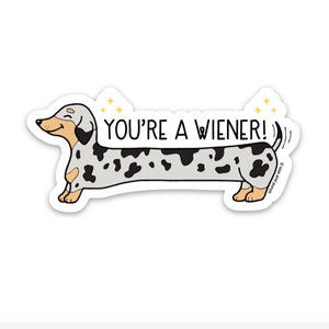 You're a Wiener Sticker - Dachshund Gifts - Vinyl Decal - Dog Pun - Fun ...
