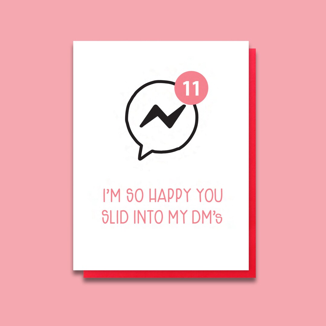 Slid Into My Dms Letterpress Card - Dating Anniversary - New Love ...