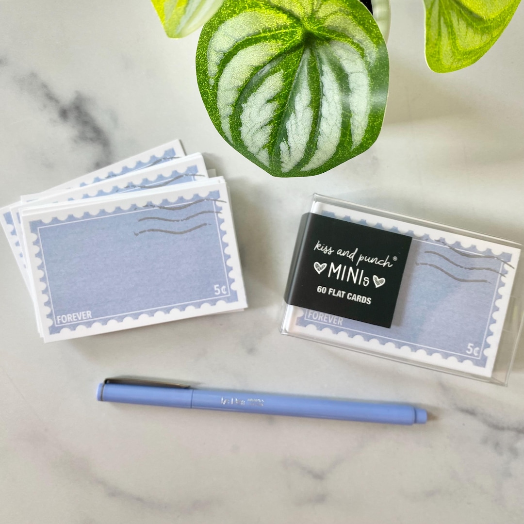 60 Periwinkle Stamp Minis™ - Flat Notecard Set- Pocket Reminders - Love ...