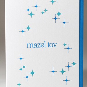 Beautiful Blue Foil and Letterpress Mazel Tov Congratulations Card ...