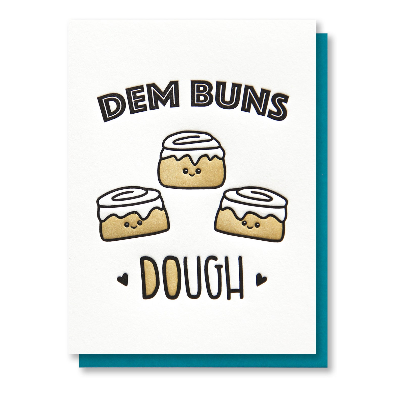 Funny Buns Butt Card Letterpress Love Card Dem Buns Dough - Etsy