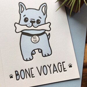 Funny Letterpress Goodbye Card - Punny Bone Voyage Card - Co-worker ...