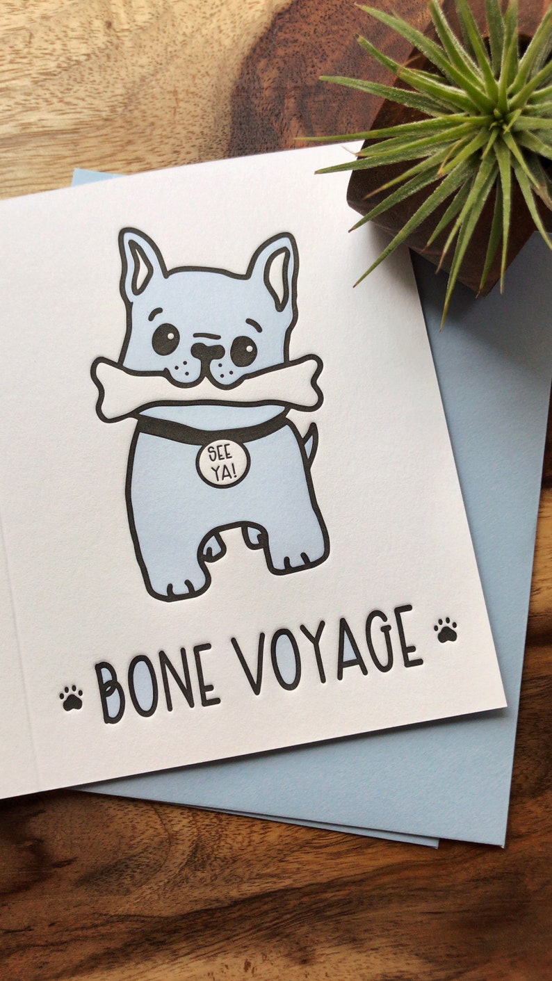Funny Letterpress Goodbye Card Punny Bone Voyage Card - Etsy