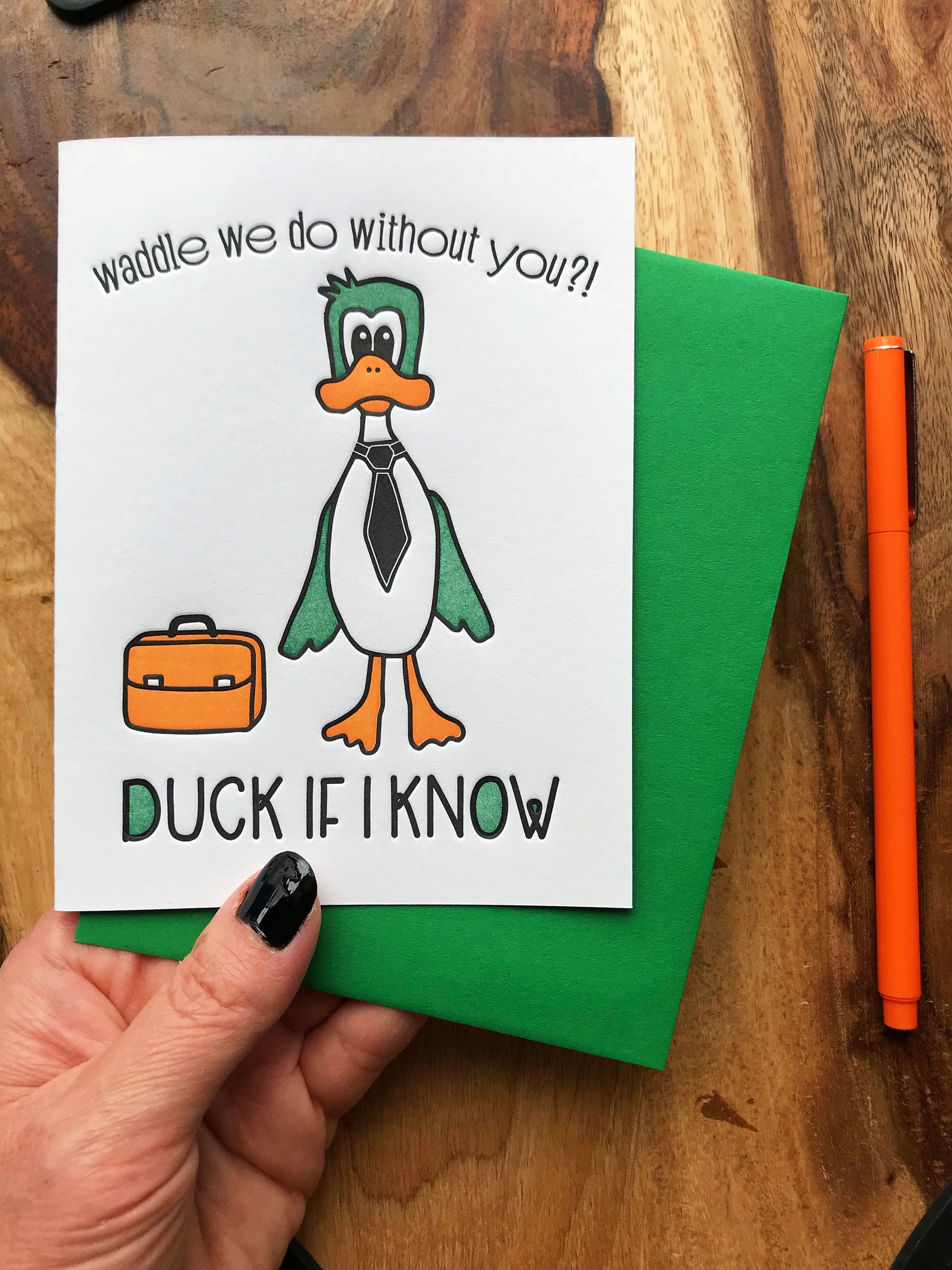 Funny Letterpress Goodbye Card Funny Retirement Card | Etsy