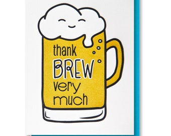 Beer Thank You Card | Etsy