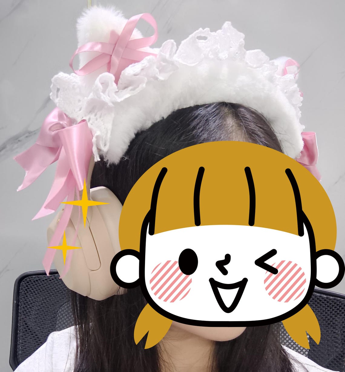 Fluffy Cat Ears Headphone Cover With Bows, Headset Accessory - Etsy