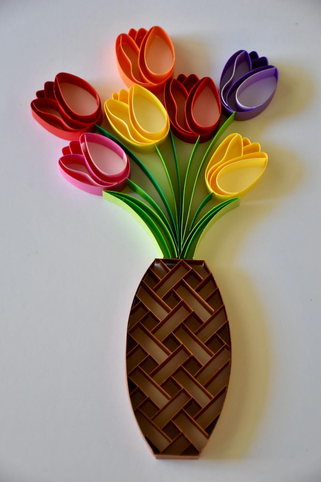 Flower Vase, Paper Quilling, Quilling, Wall Art, Gift, Decor, Handmade ...
