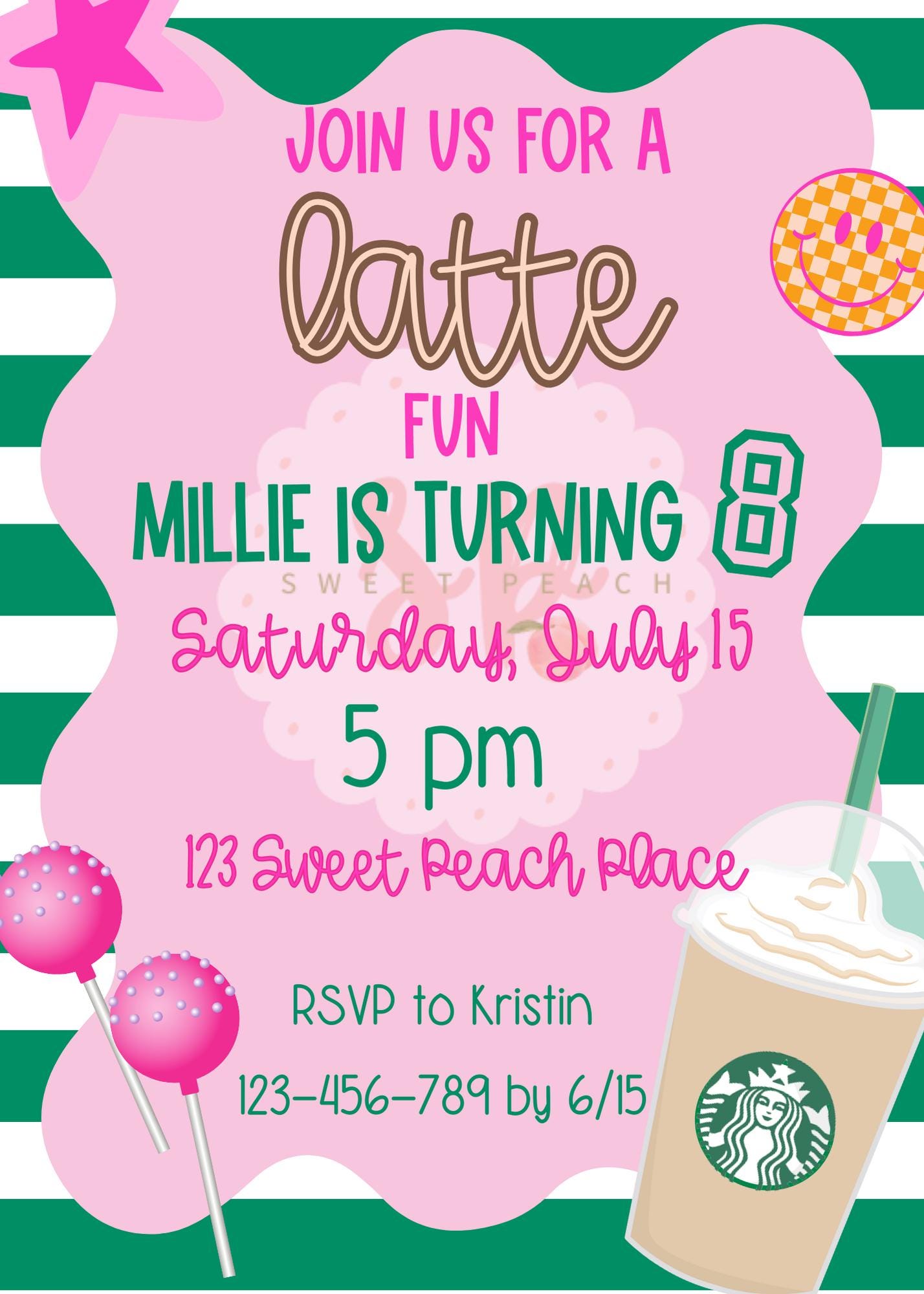 Starbucks Birthday Invitation | Coffee Birthday Invite - Etsy