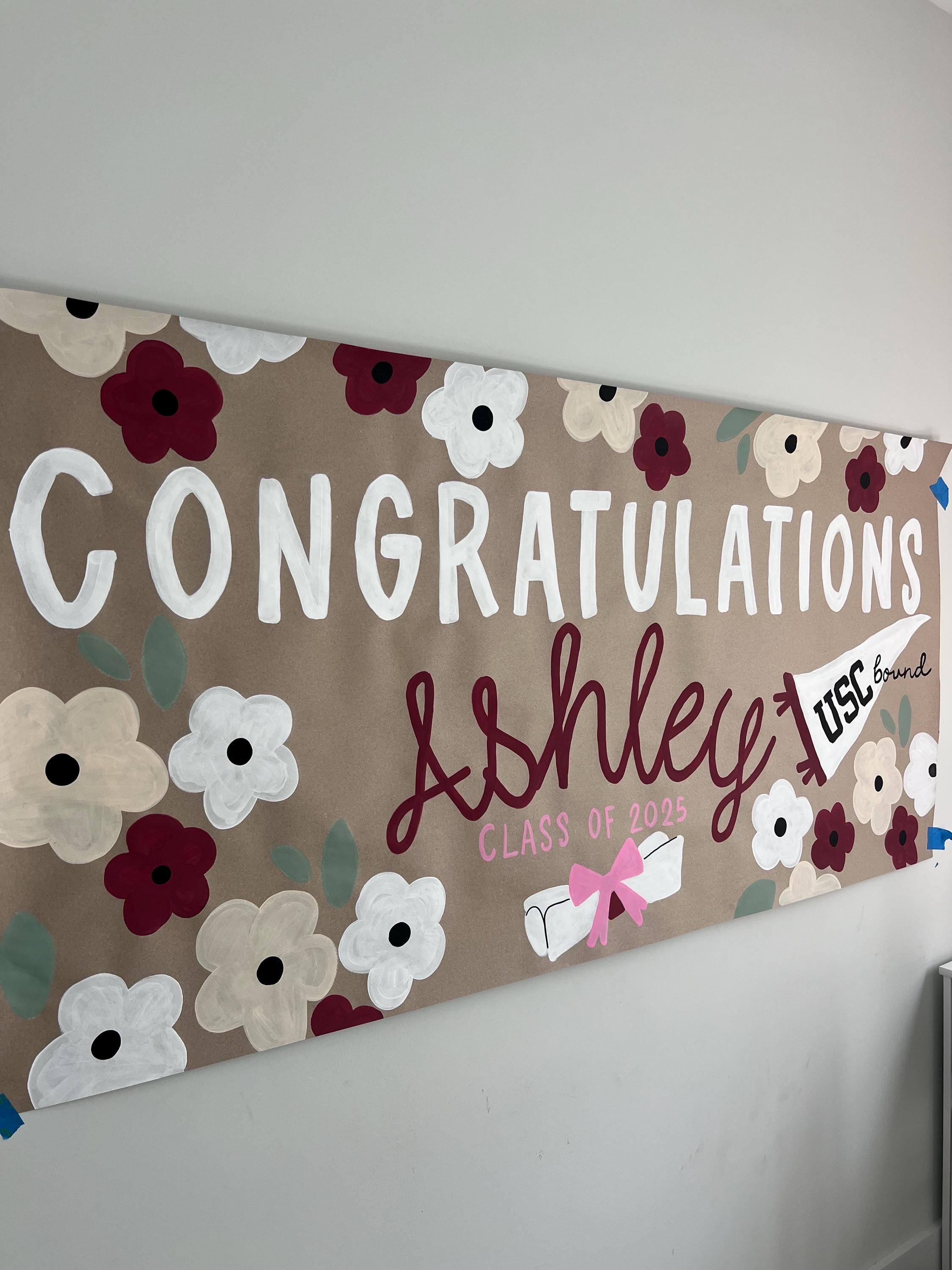 Graduation| Graduation Party Decor | Painted Banner | Hand Painted ...