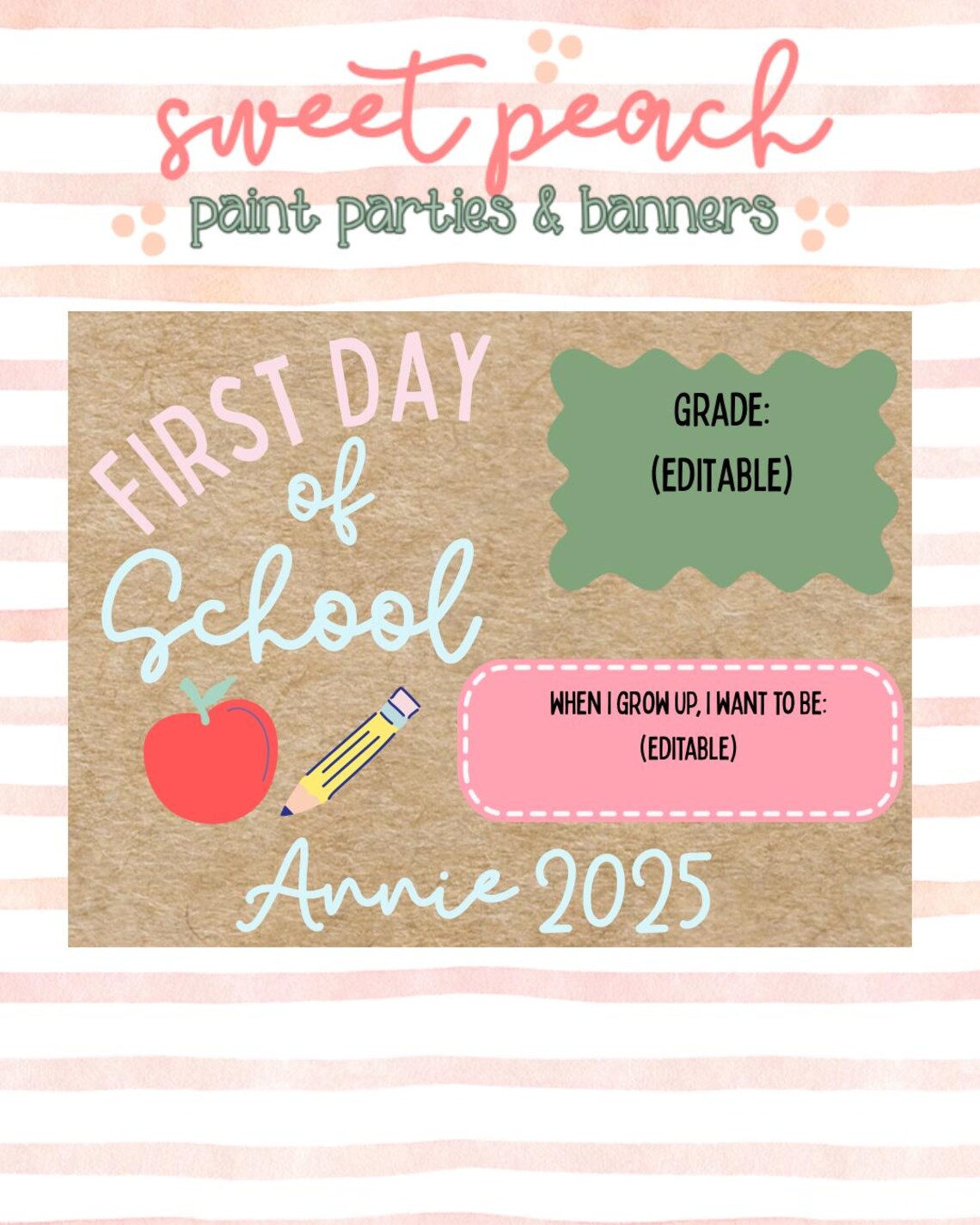 Back to School Painted Banner (minis) - Etsy