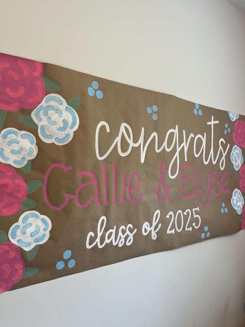 Graduation| Graduation Party Decor | Painted Banner | Hand Painted ...