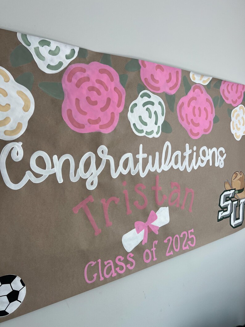 Graduation| Graduation Party Decor | Painted Banner | Hand Painted ...