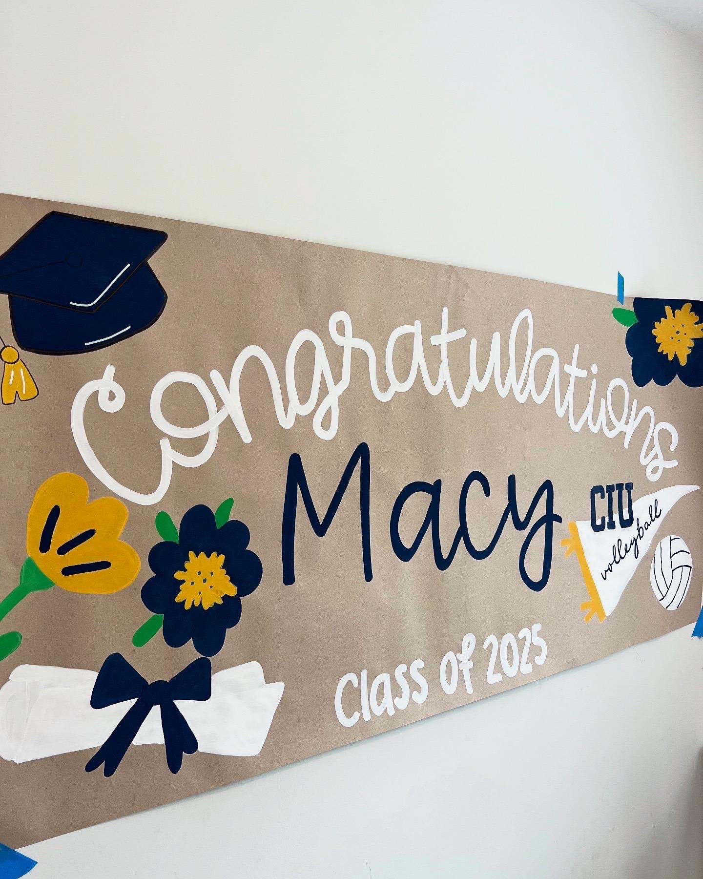 Graduation| Graduation Party Decor | Painted Banner | Hand Painted ...