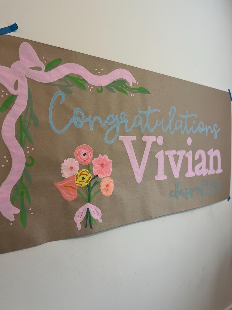 Graduation| Graduation Party Decor | Painted Banner | Hand Painted ...