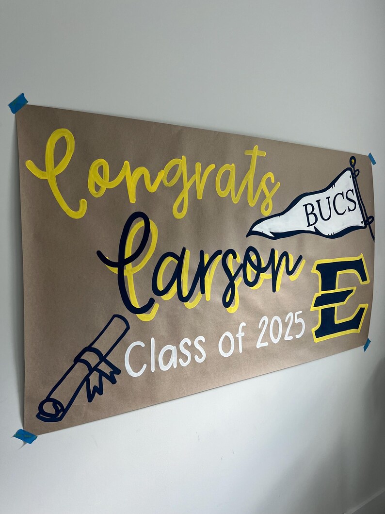 Graduation| Graduation Party Decor | Painted Banner | Hand Painted ...