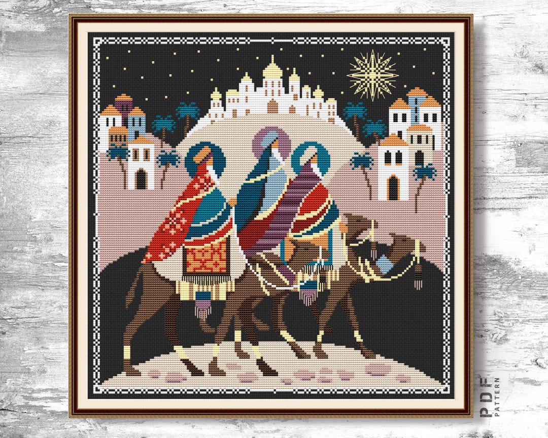 Cross Stitch Pattern Adoration of the Magi Nativity Scene Christmas ...