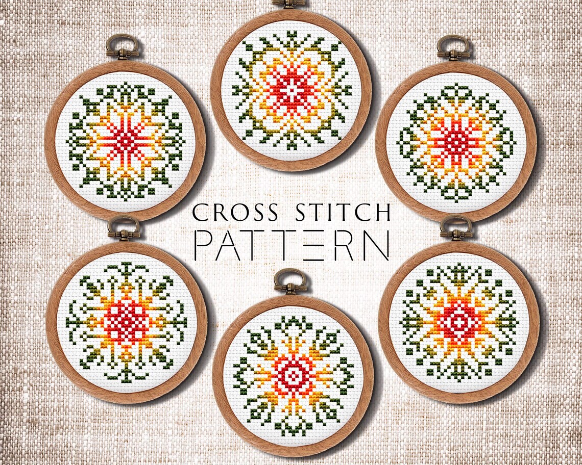 Iridescent Snowflake Cross Stitch Set Christmas Card Design Winter ...