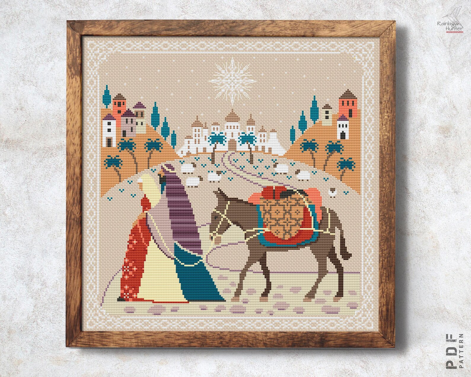 Cross Stitch Pattern Nativity Set Star of Bethlehem Christmas ...