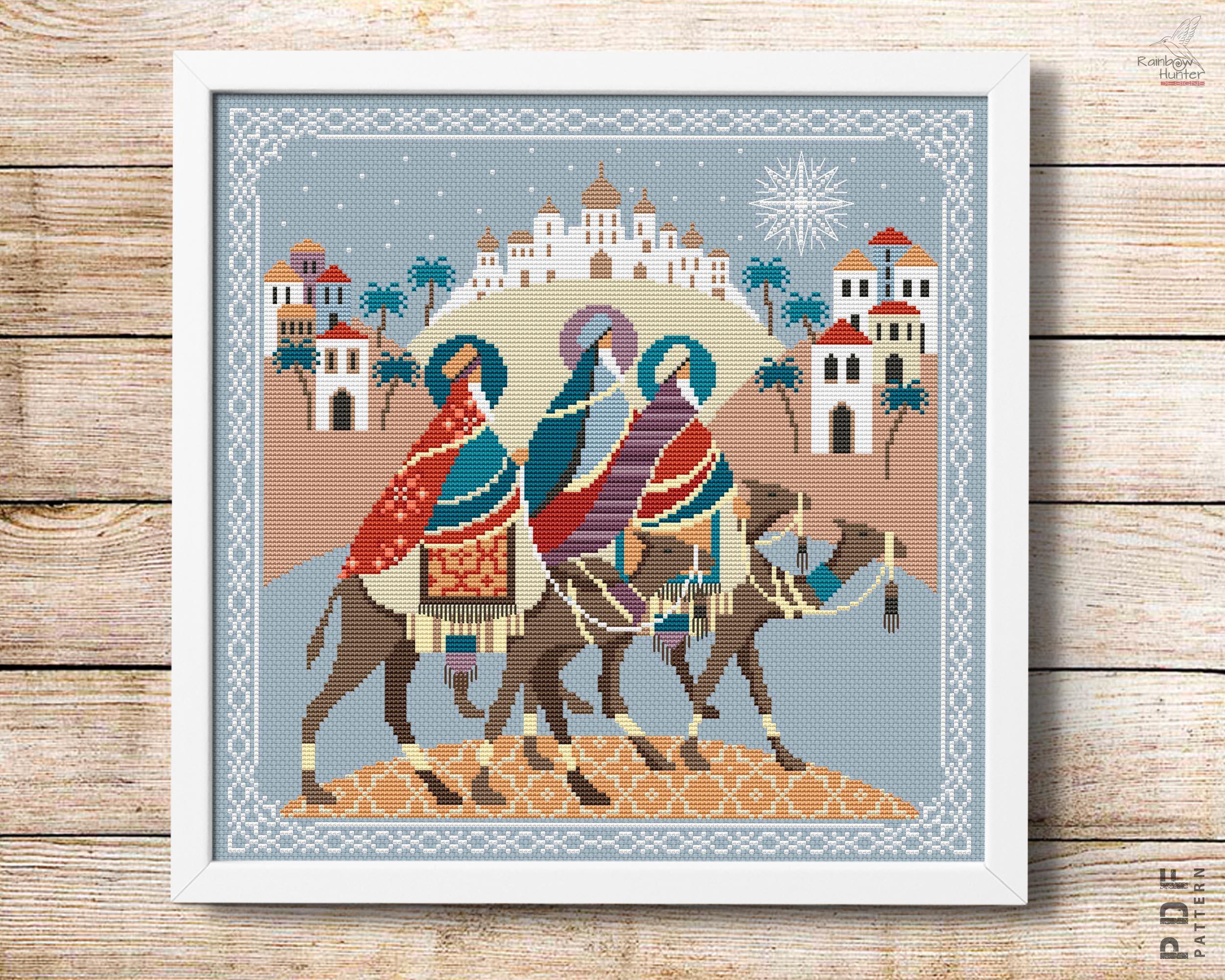 Cross Stitch Pattern Nativity Set Star of Bethlehem Christmas ...
