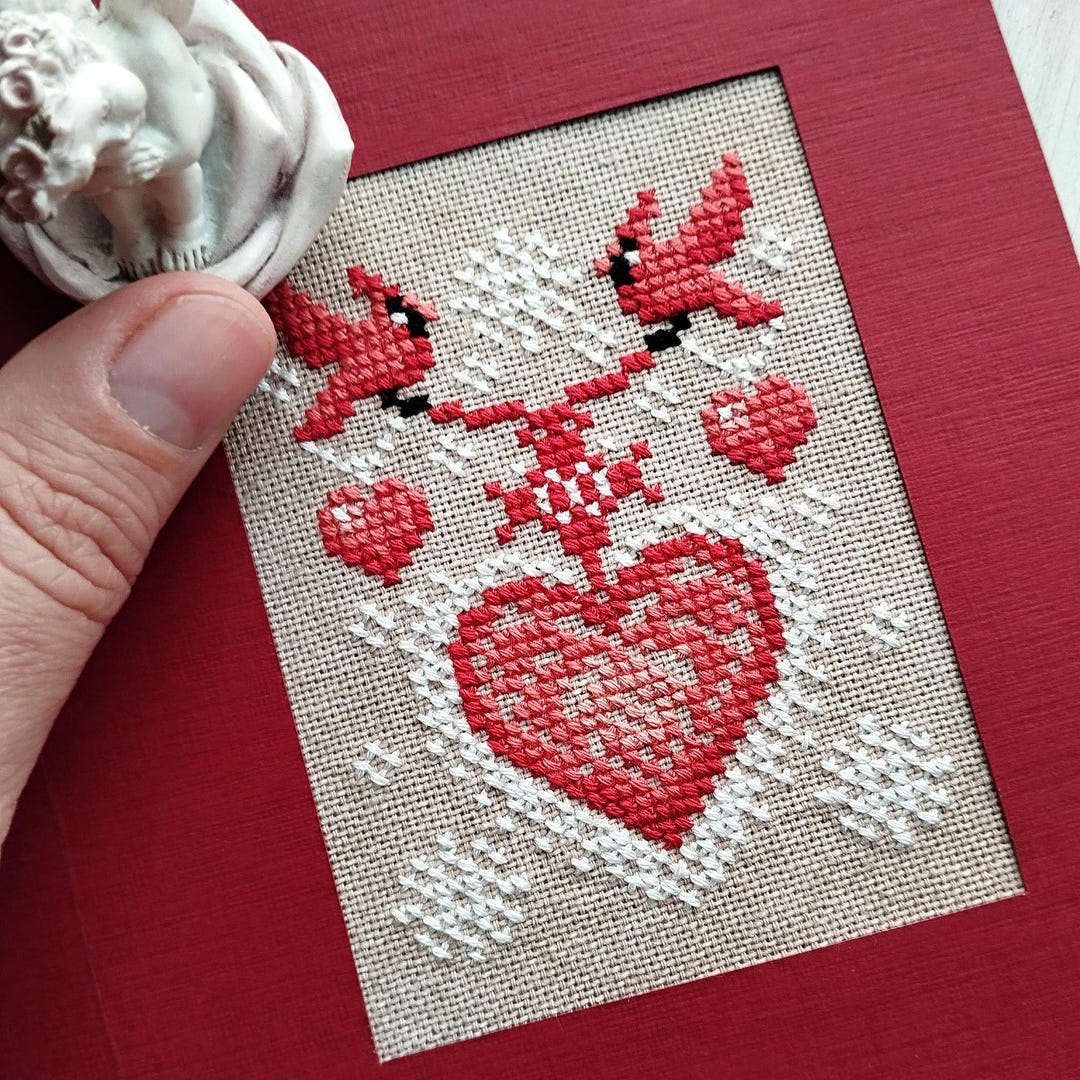 Valentine's Day Cross Stitch Chart Snow Love Cross Stitch Pattern ...