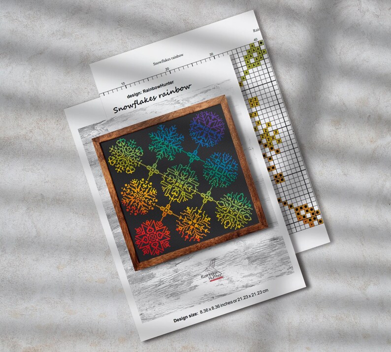 Iridescent Snowflake Cross Stitch Set Christmas Card Design Winter ...