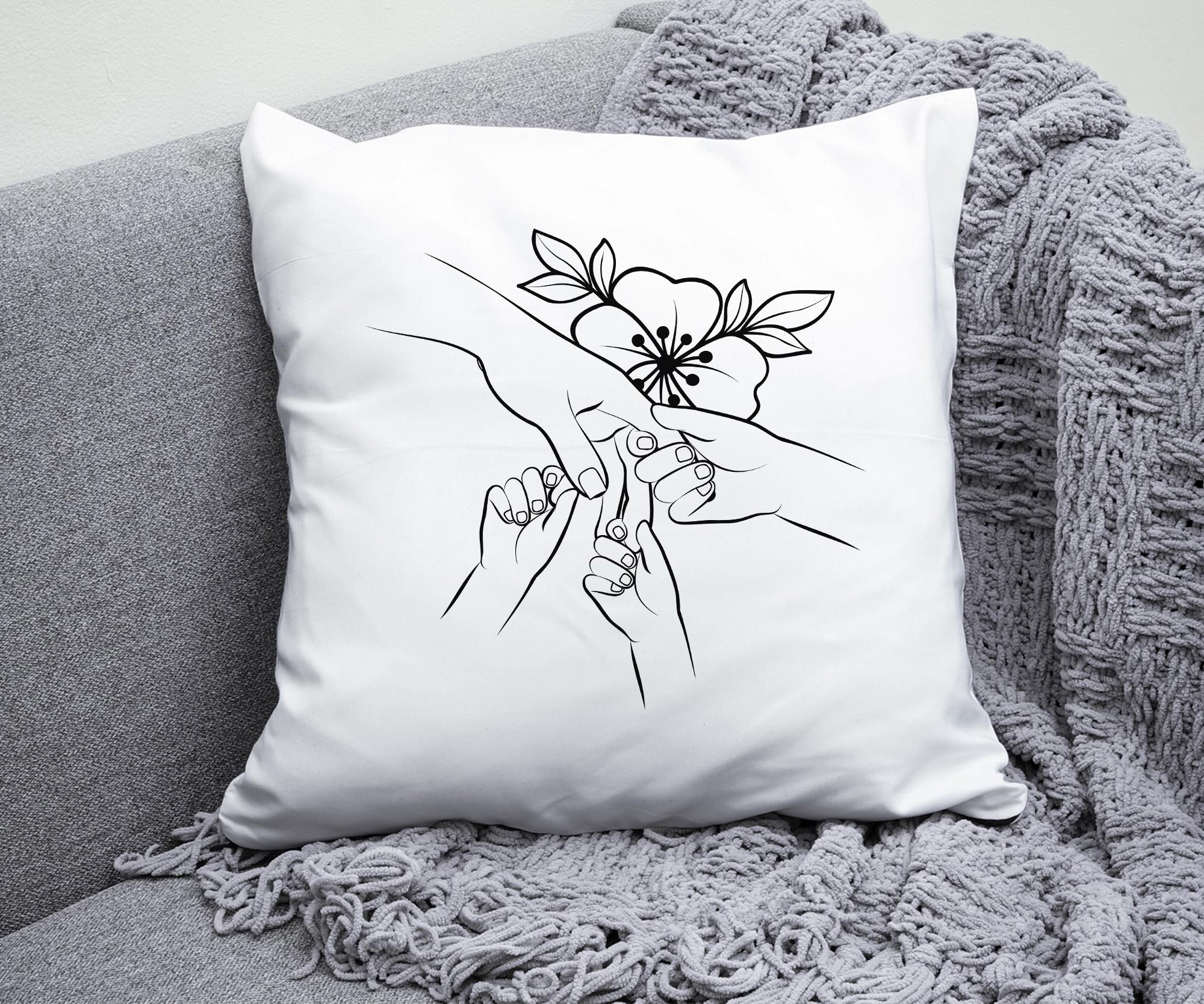 Mother and Three Children Hands SVG, Mom Flower Clipart (digital ...