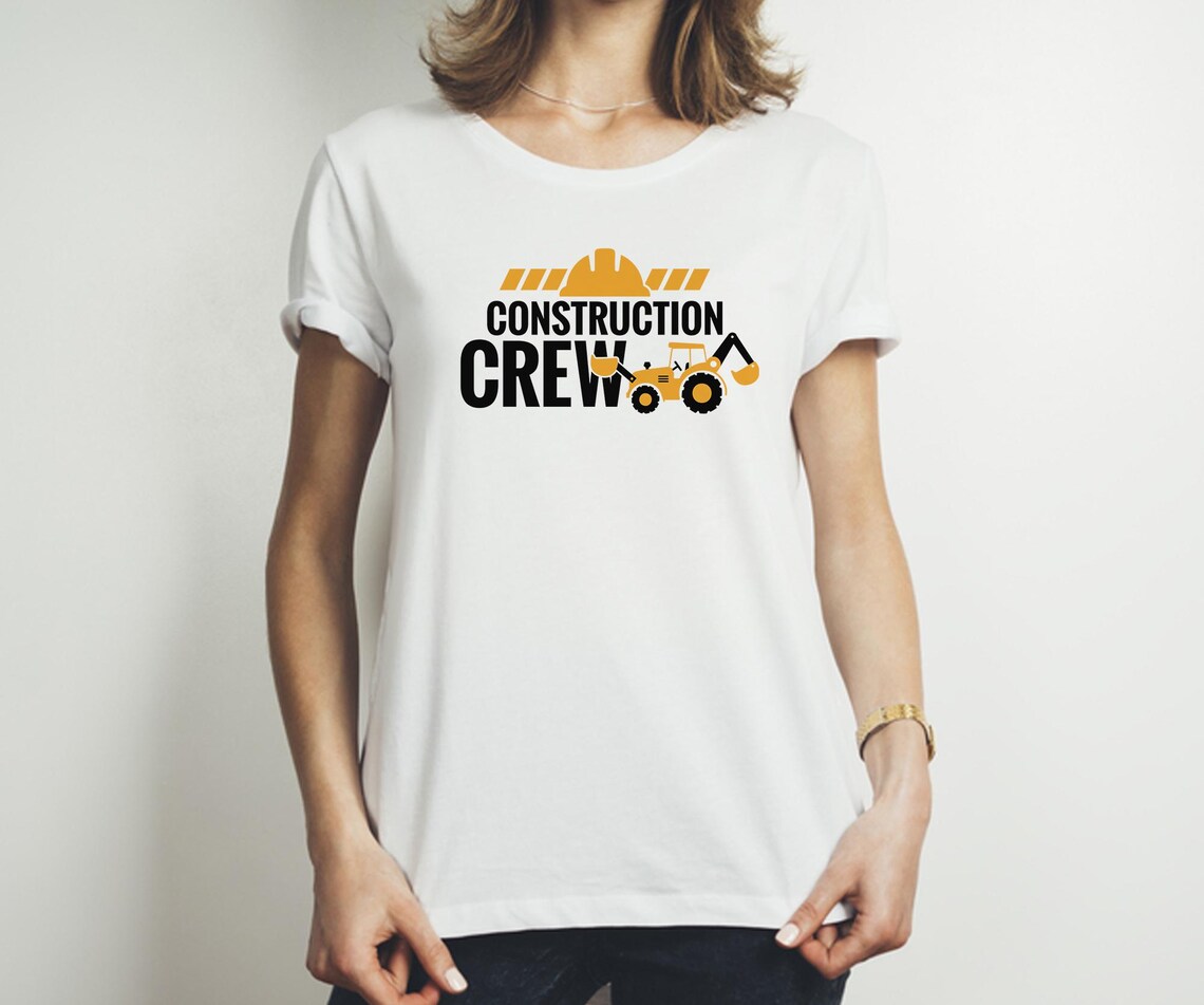 Construction Crew Birthday SVG, Truck Excavator Iron on (digital ...